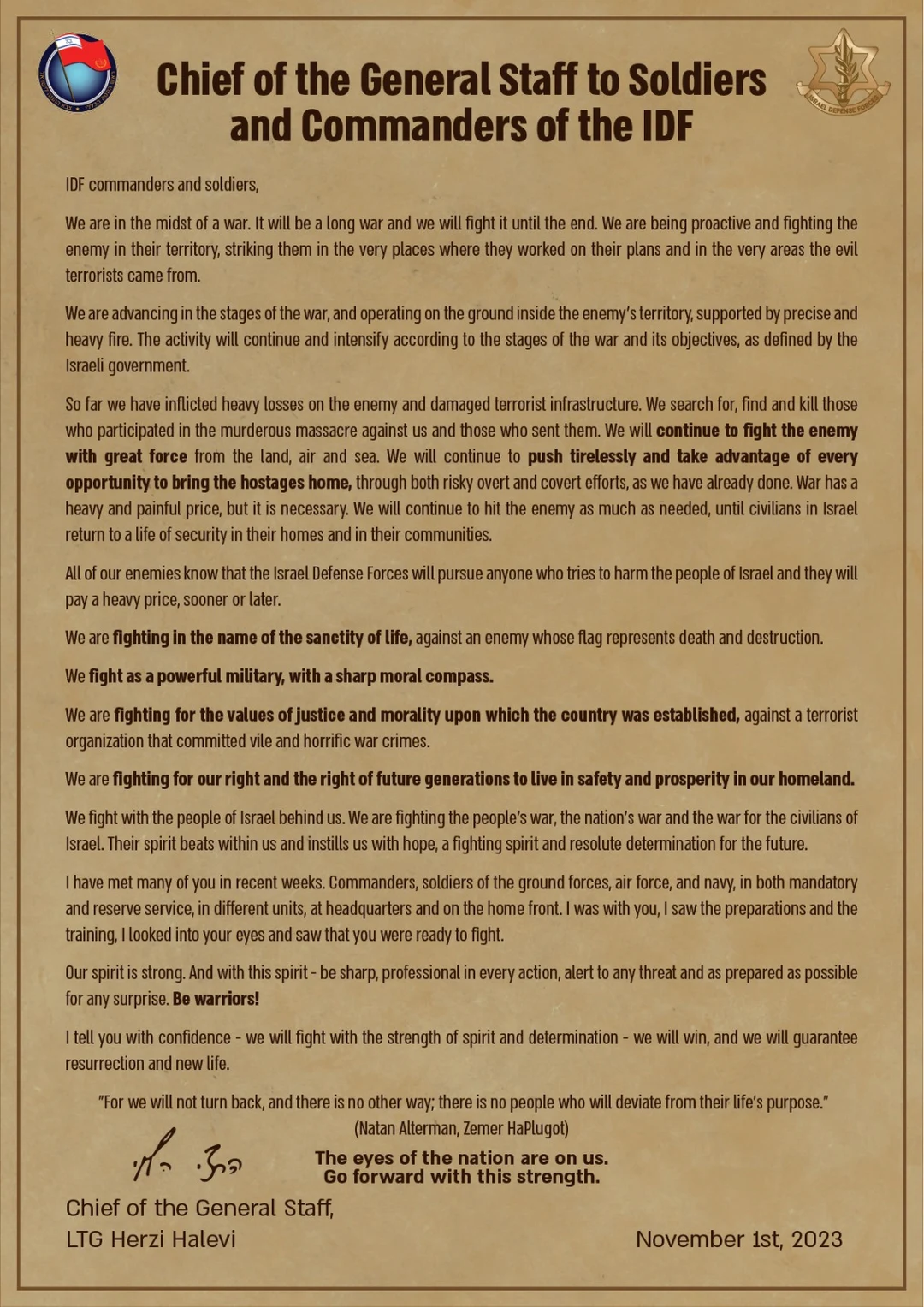 iDF Cheif if Staff releases statement to soldiers (aka murderers) wtf | Scrolller