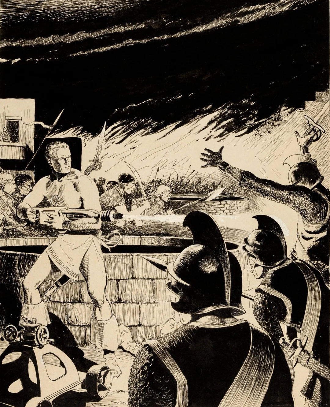 "Tonight the Stars Revolt" illustration (1952) by Herman Vestal | Scrolller