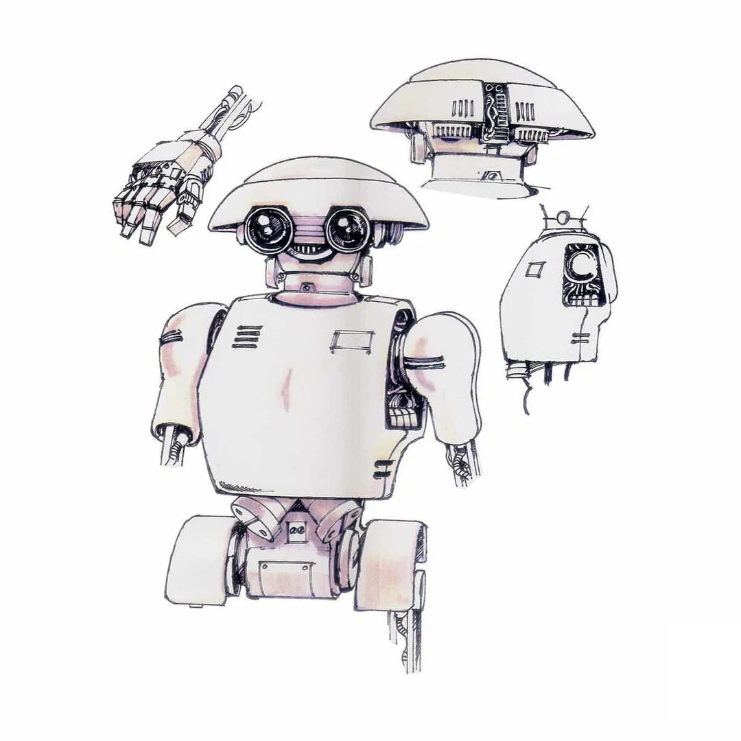 exploratory droid sketches in the Star Wars style by Paul Adams | Scrolller