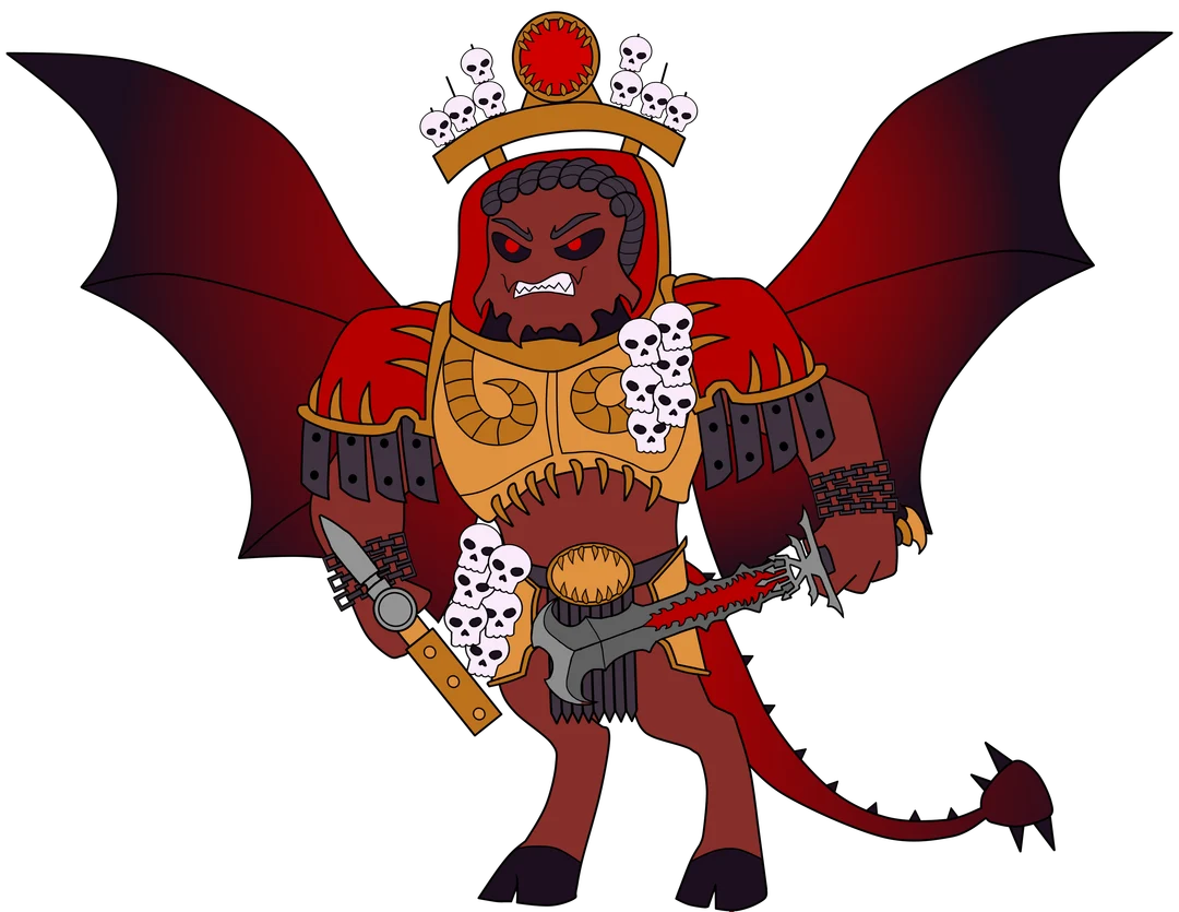 Daemon Primarch Angron in the style of Hazbin Hotel/Helluva Boss by me | Scrolller