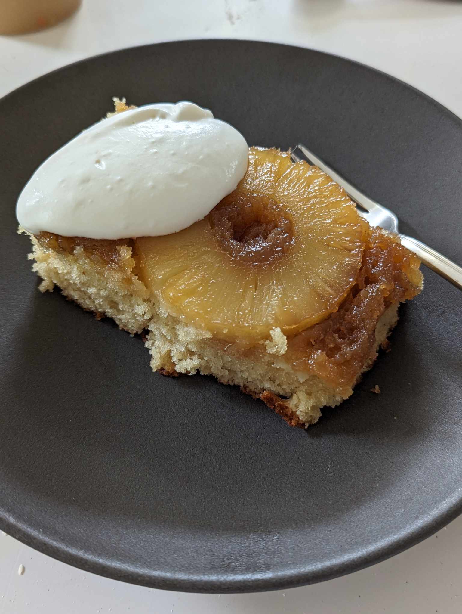 [homemade] Pineapple Upside Down Coffee Cake with Whipped Cream | Scrolller