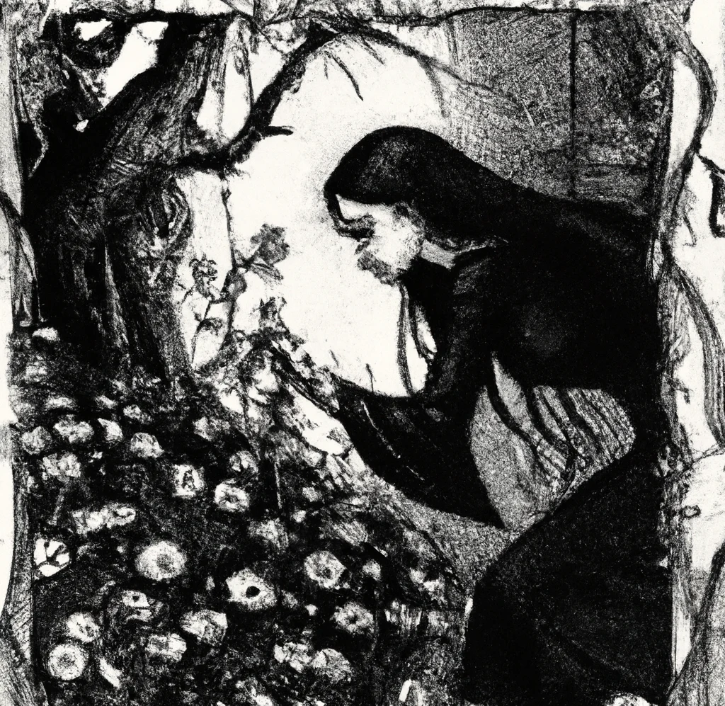 Daisies in Ruined Forest, Me, Gothic Style Digital, 2022 | Scrolller