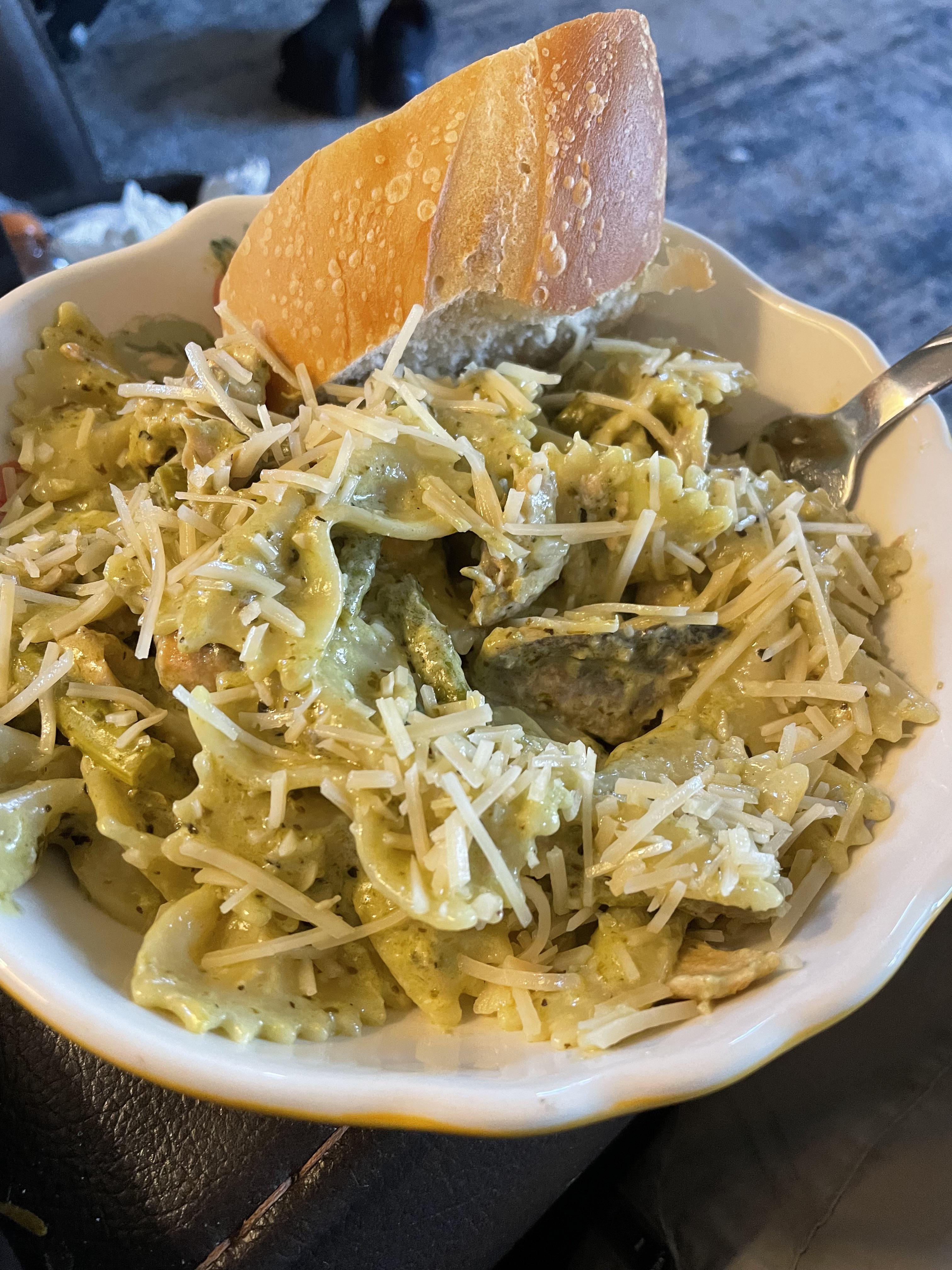 Creamy pesto with salmon. | Scrolller