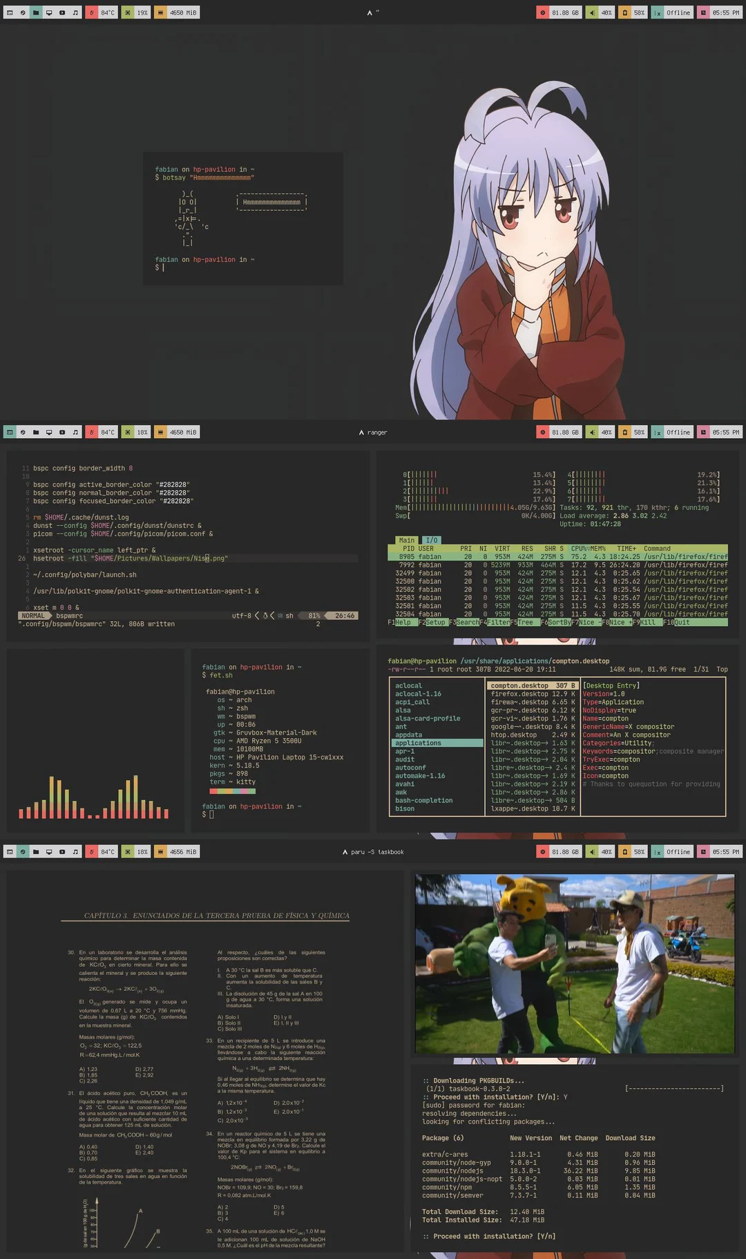 [BSPWM] How did you know gruvbox is my favorite color scheme? | Scrolller