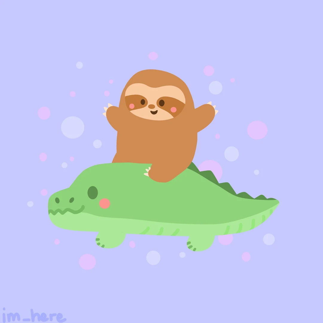 Alligator and Sloth, im_here, Digital Art, 2023 | Scrolller