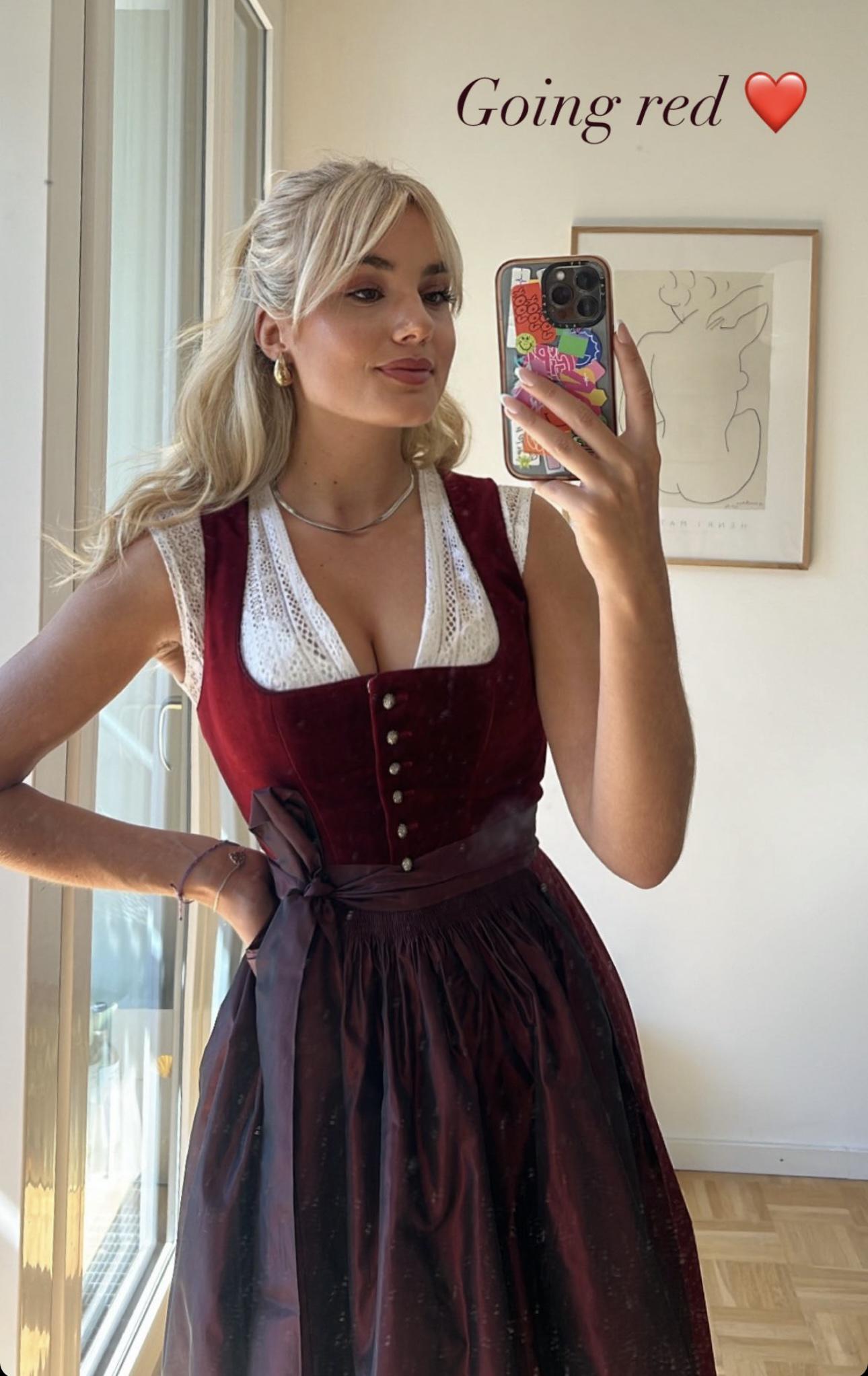 Laura Block red dirndl | Scrolller