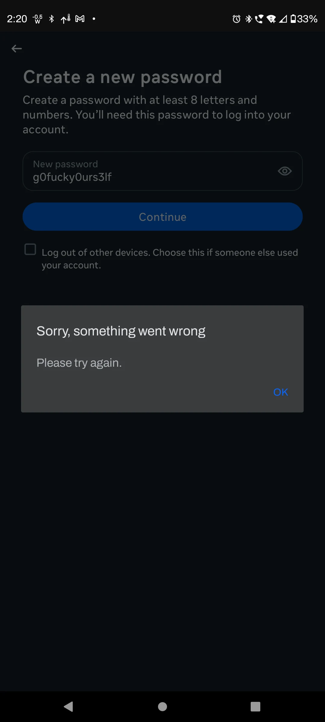 Can not log in, can not change passwords, OTC are wrong. 12345678901 | Scrolller