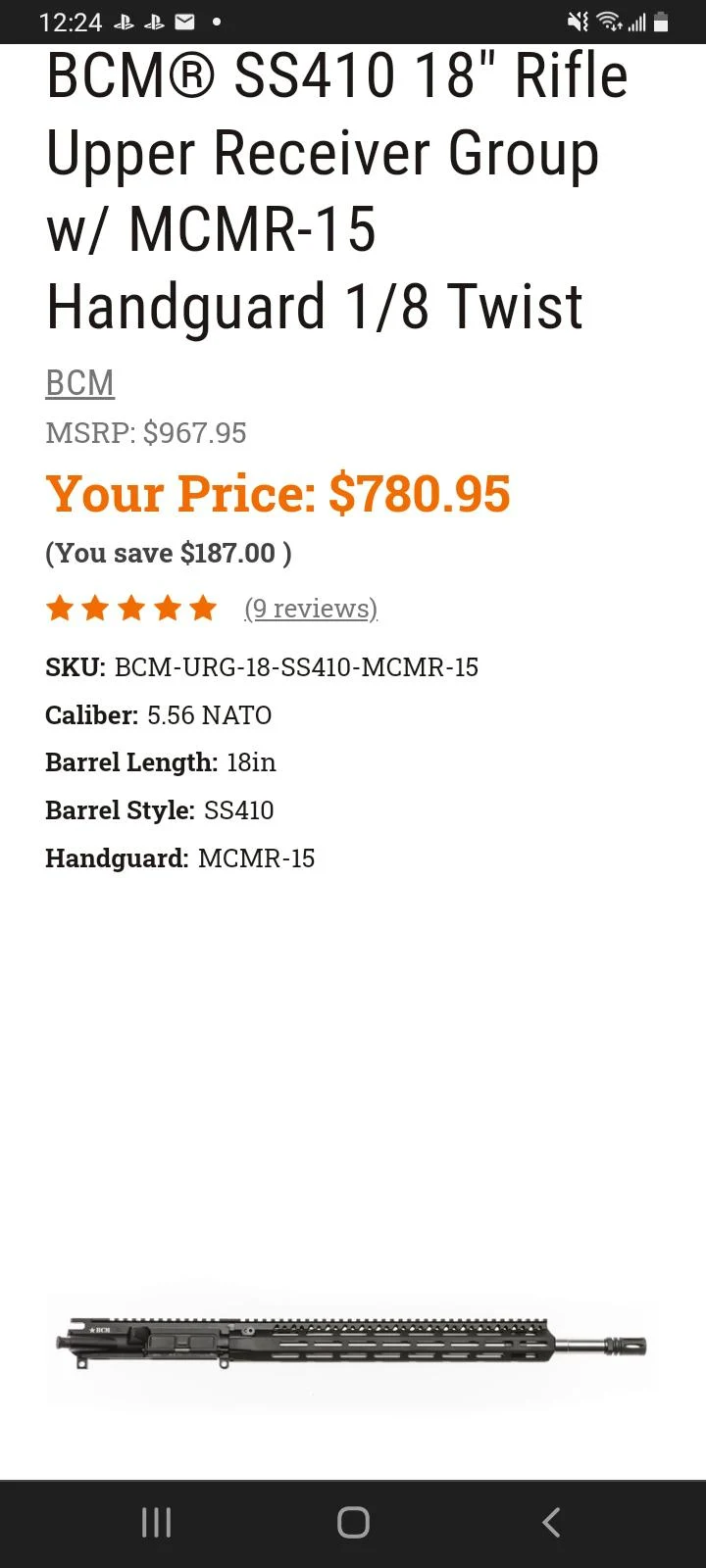 Does anyone have experience with BCMs 18" ss410 uppers? | Scrolller