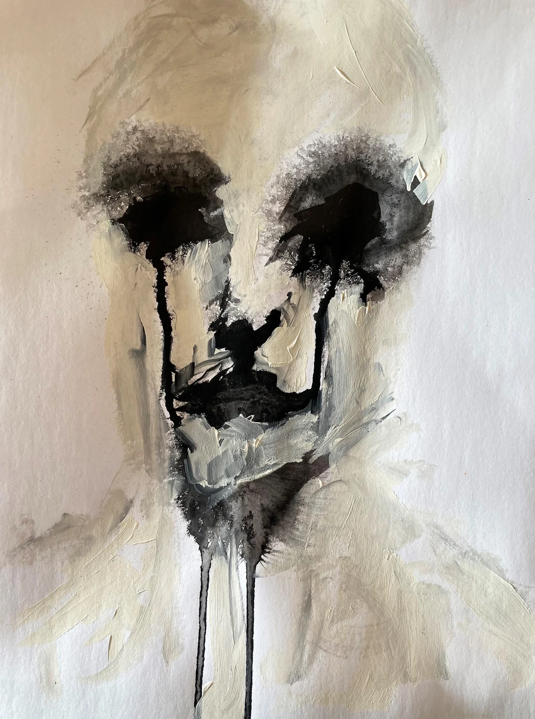 Face, myself, ink and acrylic on paper, 2022 | Scrolller