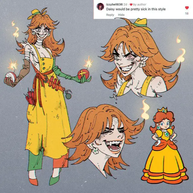 The Mushroom Syndicate - #3 Flame Petals Daisy, Sillvi_Illustrations, Digital, 2024 | Scrolller