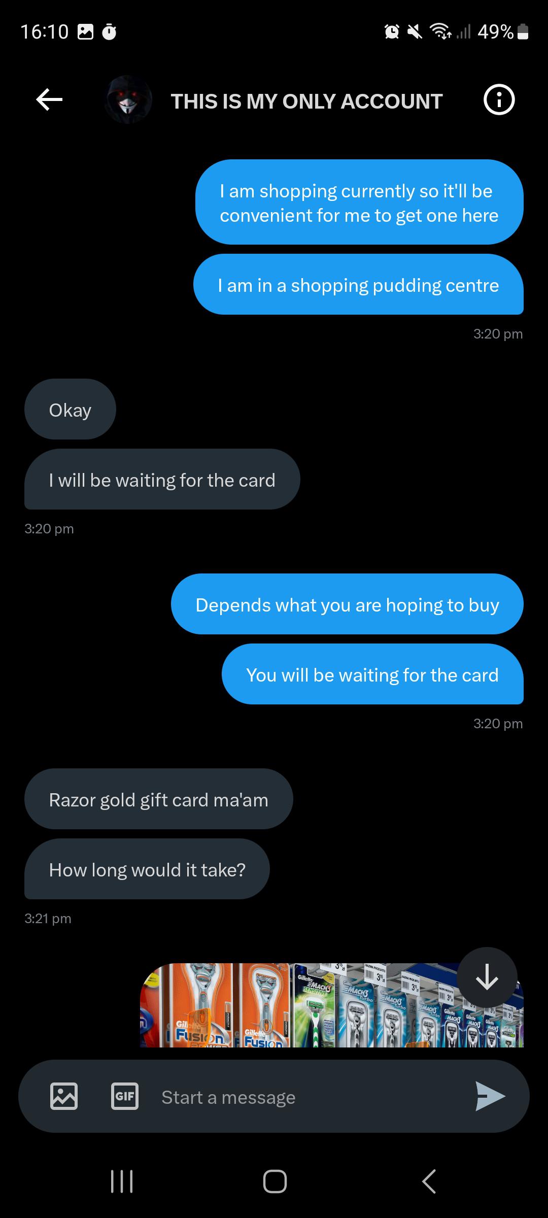 A recover you account scam - part 1; payment methods, farts and razors | Scrolller