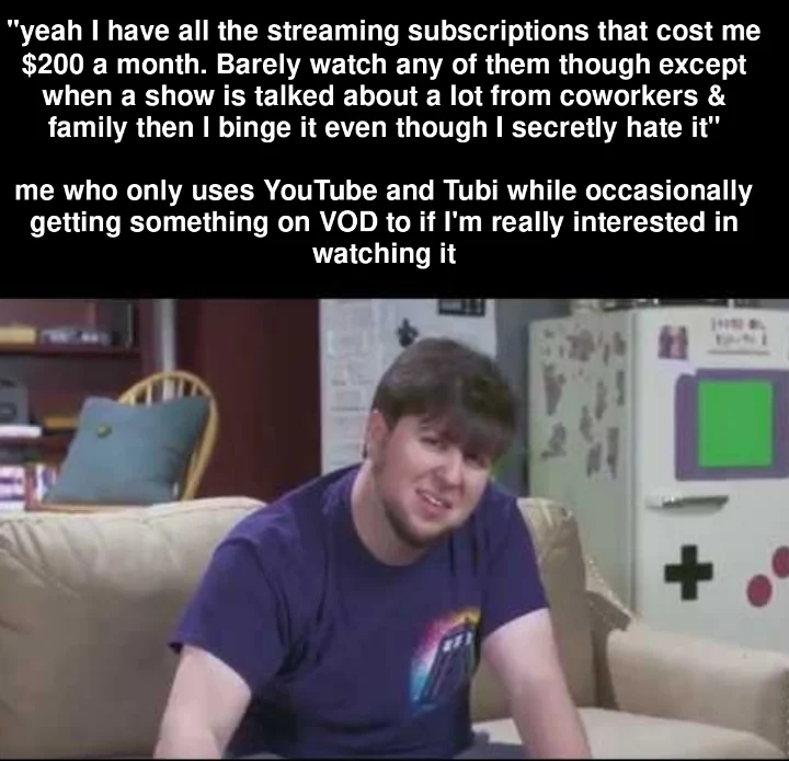 I spend $25 a month on YT premium and some VOD rentals, but yet I'm the idiot | Scrolller