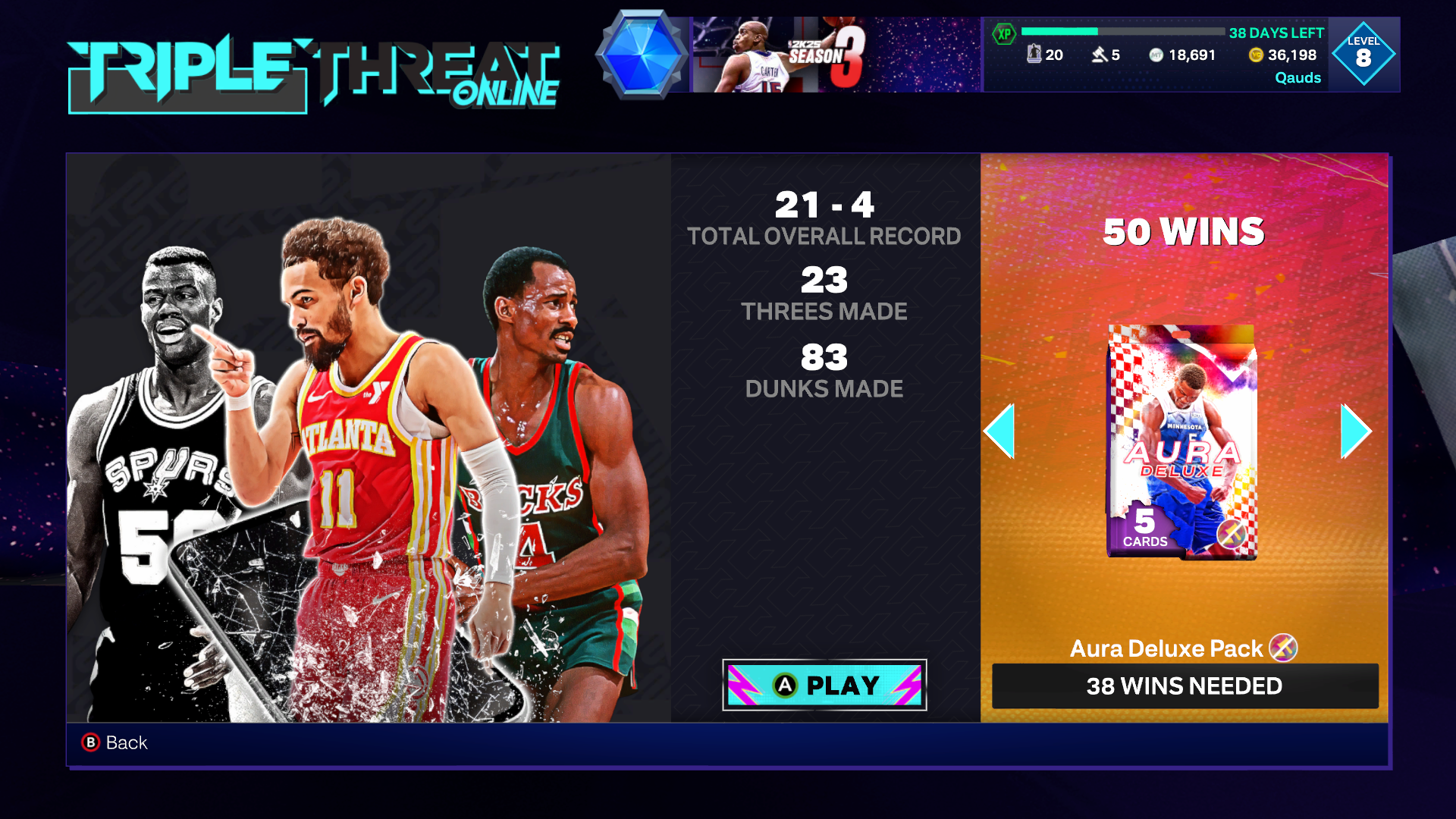 Triple threat online 50 wins | Scrolller