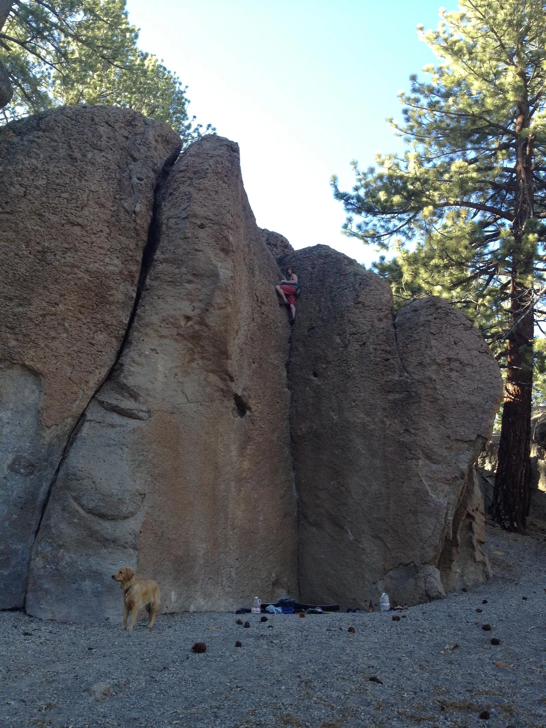 Friend climbing Deadman's Corner (V1) at Deadman's Summit several years ago [OC] | Scrolller