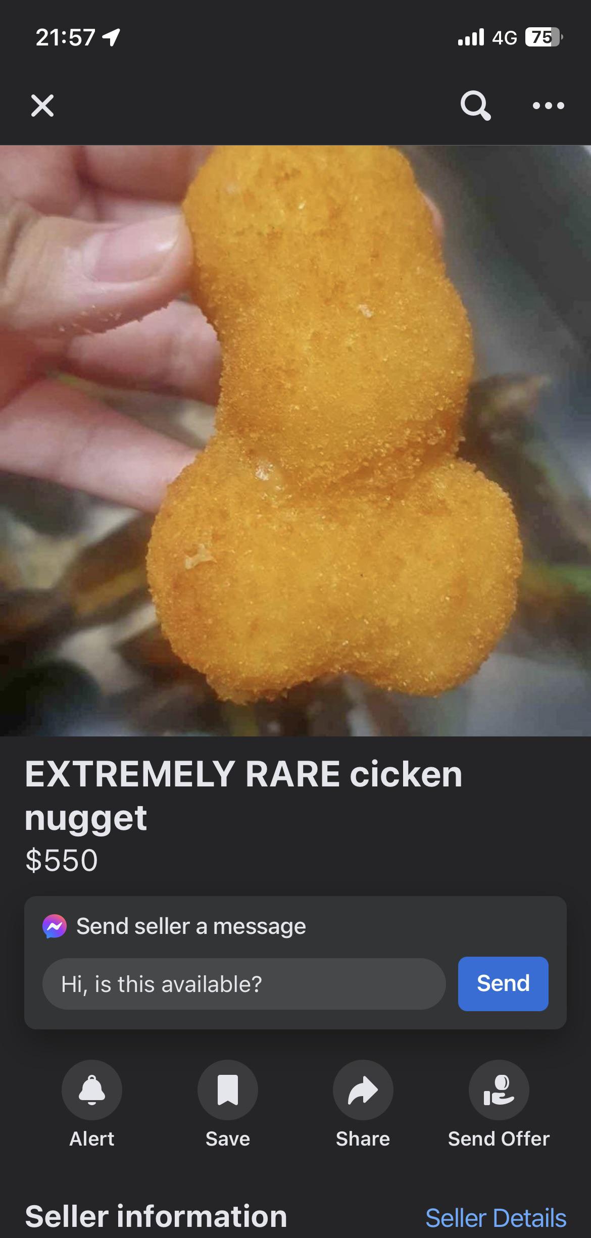 EXTREMELY RARE cicken nugget for $550 | Scrolller