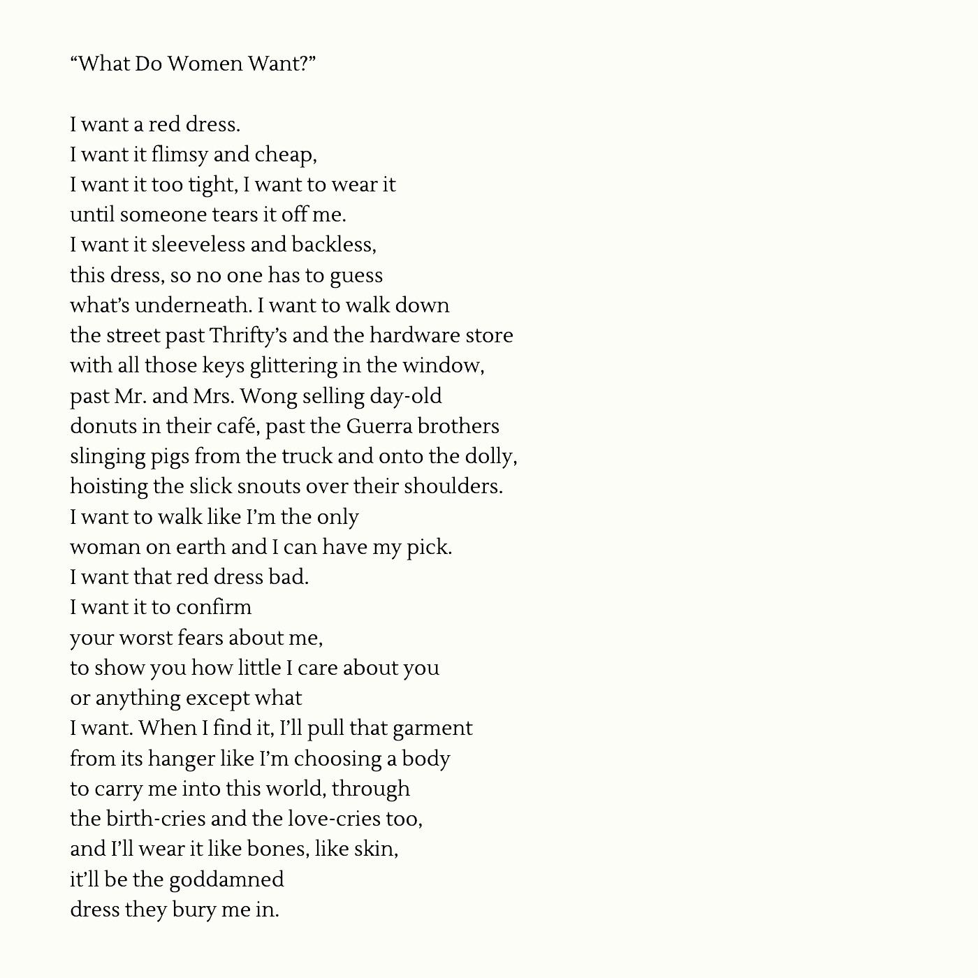 [POEM] “What Do Women Want?” by Kim Addonizio | Scrolller