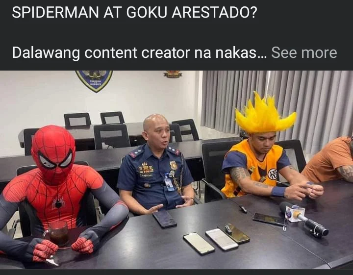 Goku and spiderman got caught fighting and get arrested | Scrolller