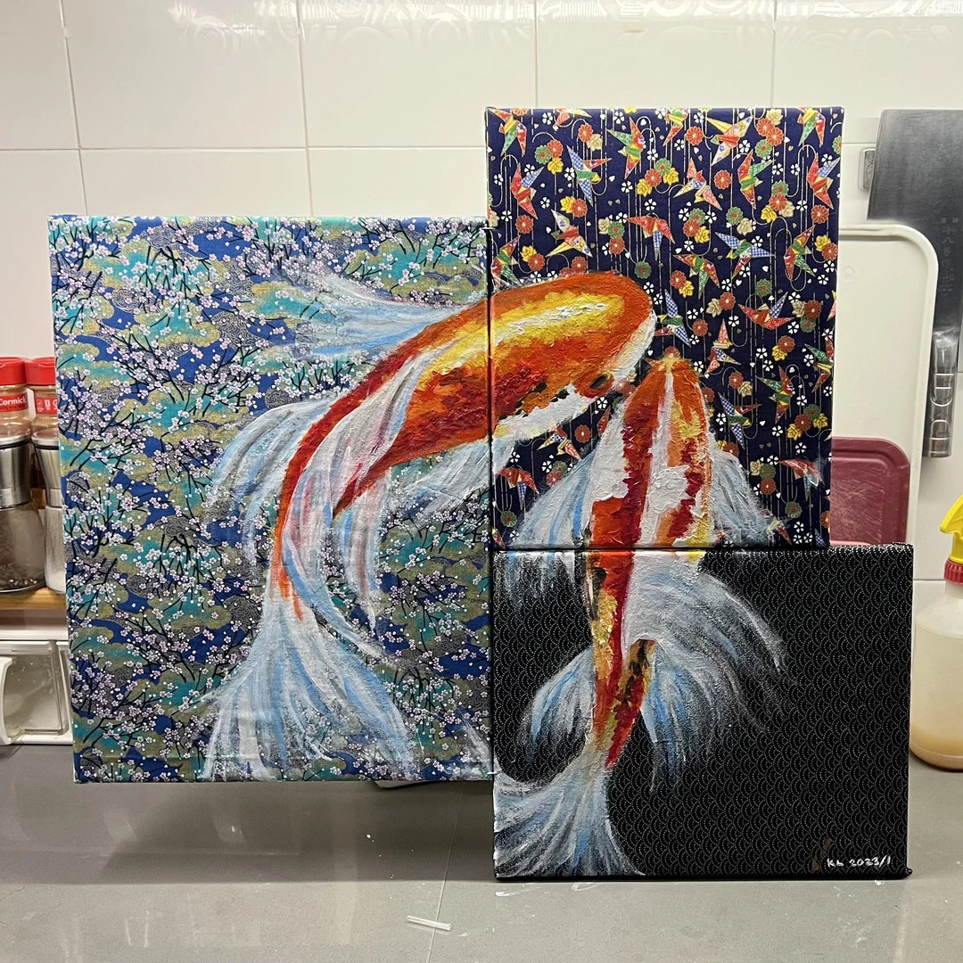 Koi, my daughter, acrylic on fabric, 2023 | Scrolller