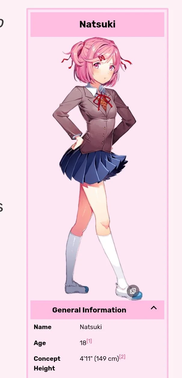 Why is Natsuki so short | Scrolller