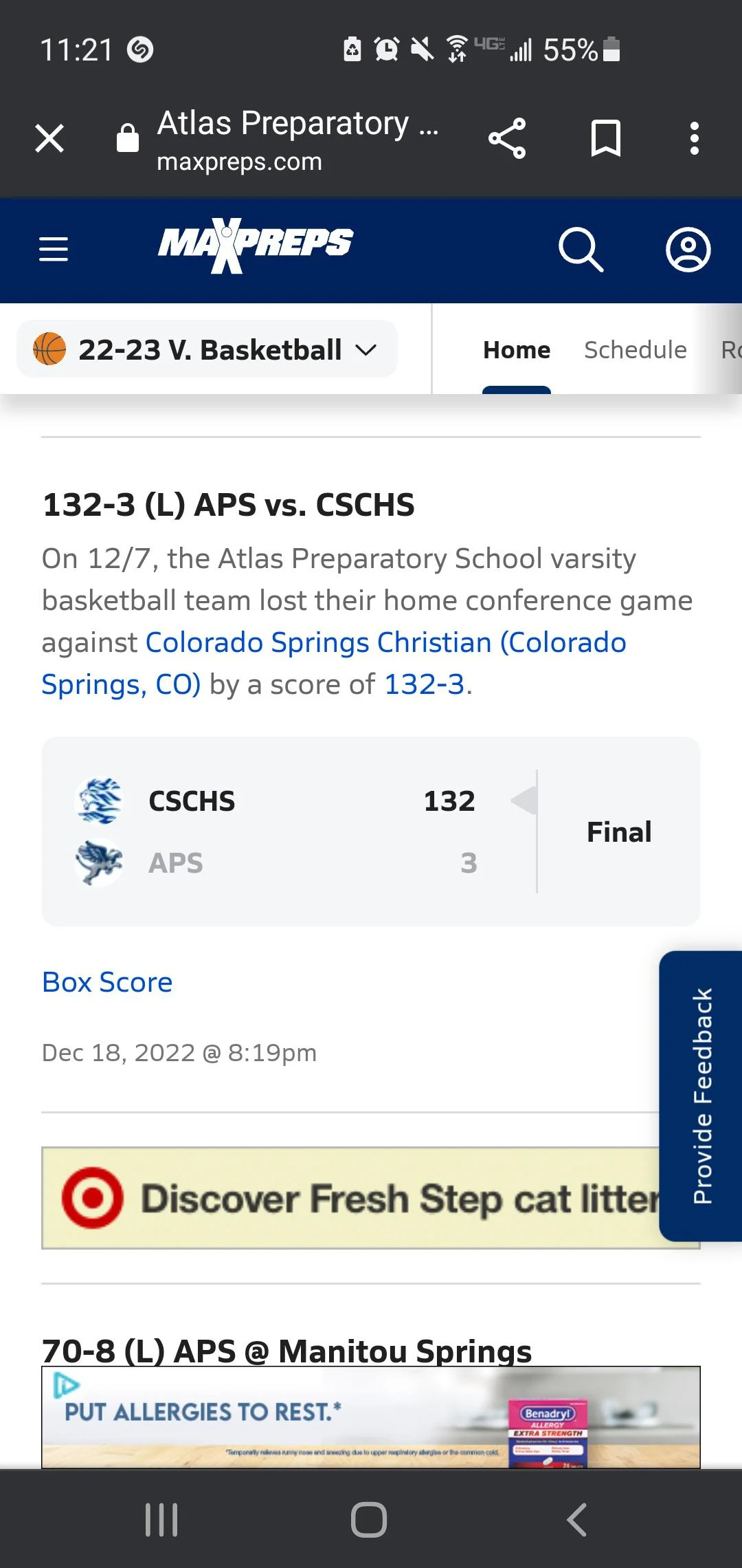 an actual score for an actual basketball game | Scrolller