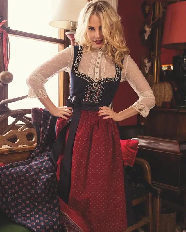Silvia Schneider Red and Blue dirndl | Scrolller