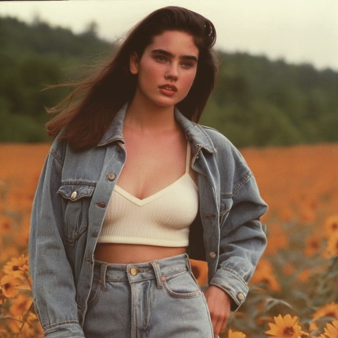 Jennifer in a field of sunflowers somewhere in the 90s | Scrolller