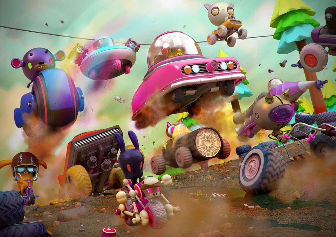 wacky racers by Jonathan Ball / PokedStudio | Scrolller
