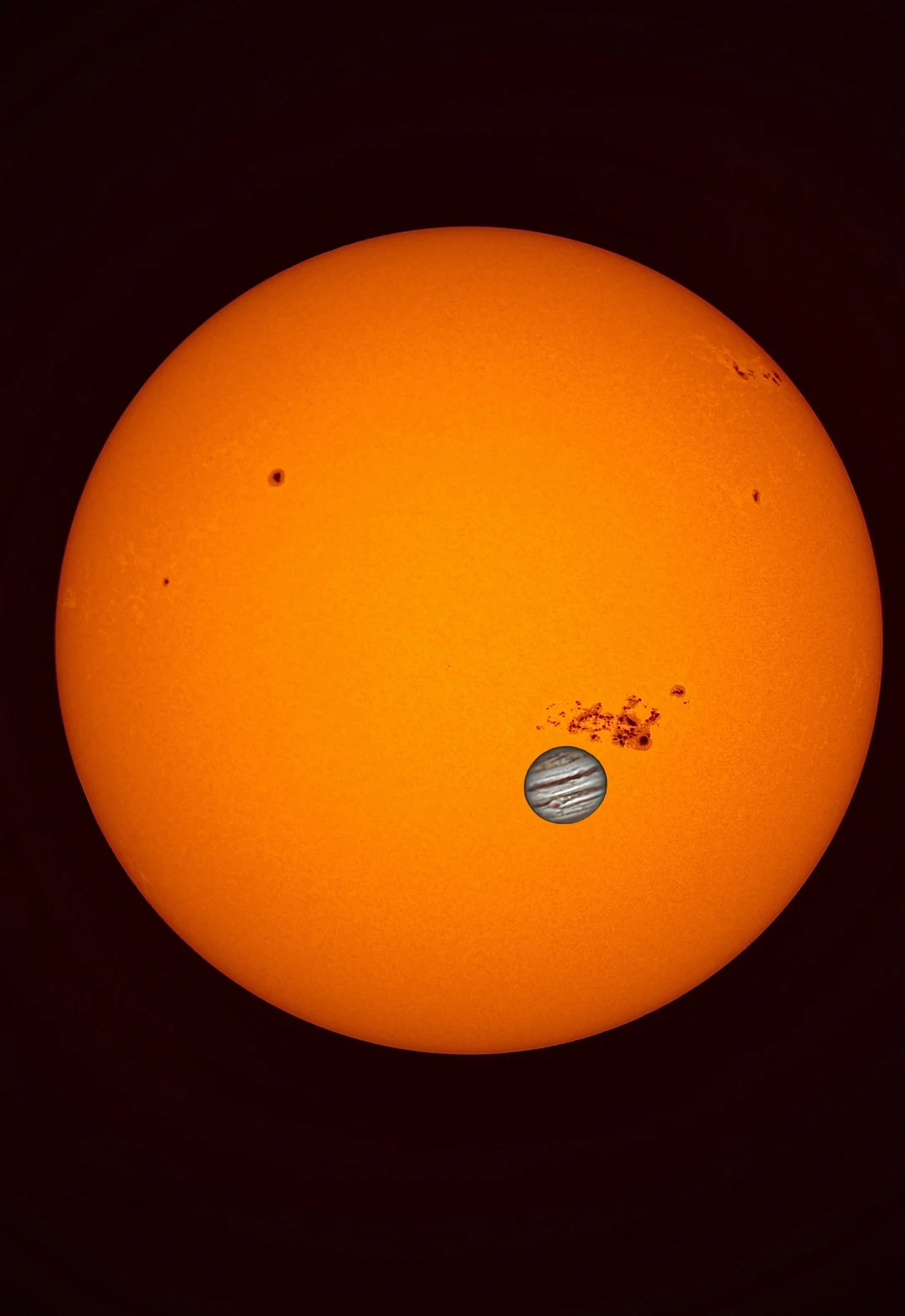 Todays Massive Sunspot Ar3664 Compared To The Size Of Jupiter Through My Telescope Really