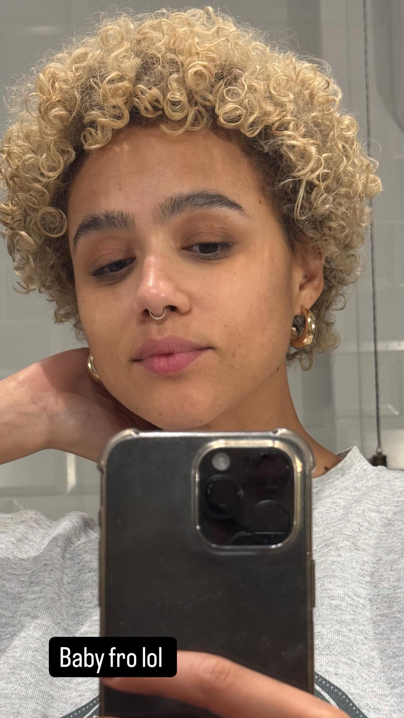 Showing off her little afro on her IG story | January 2025 | Scrolller