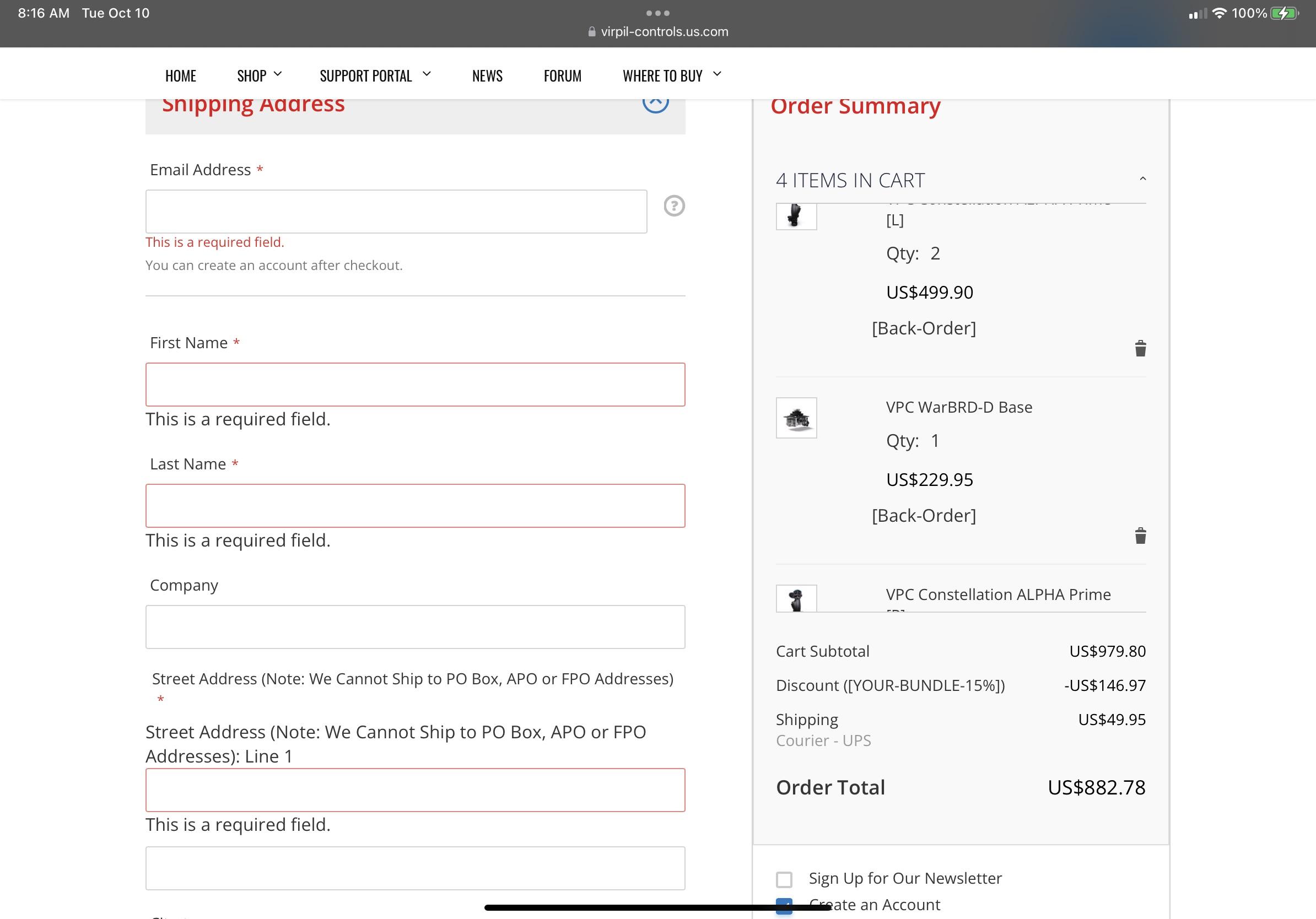 Virpil Checkout issues? | Scrolller