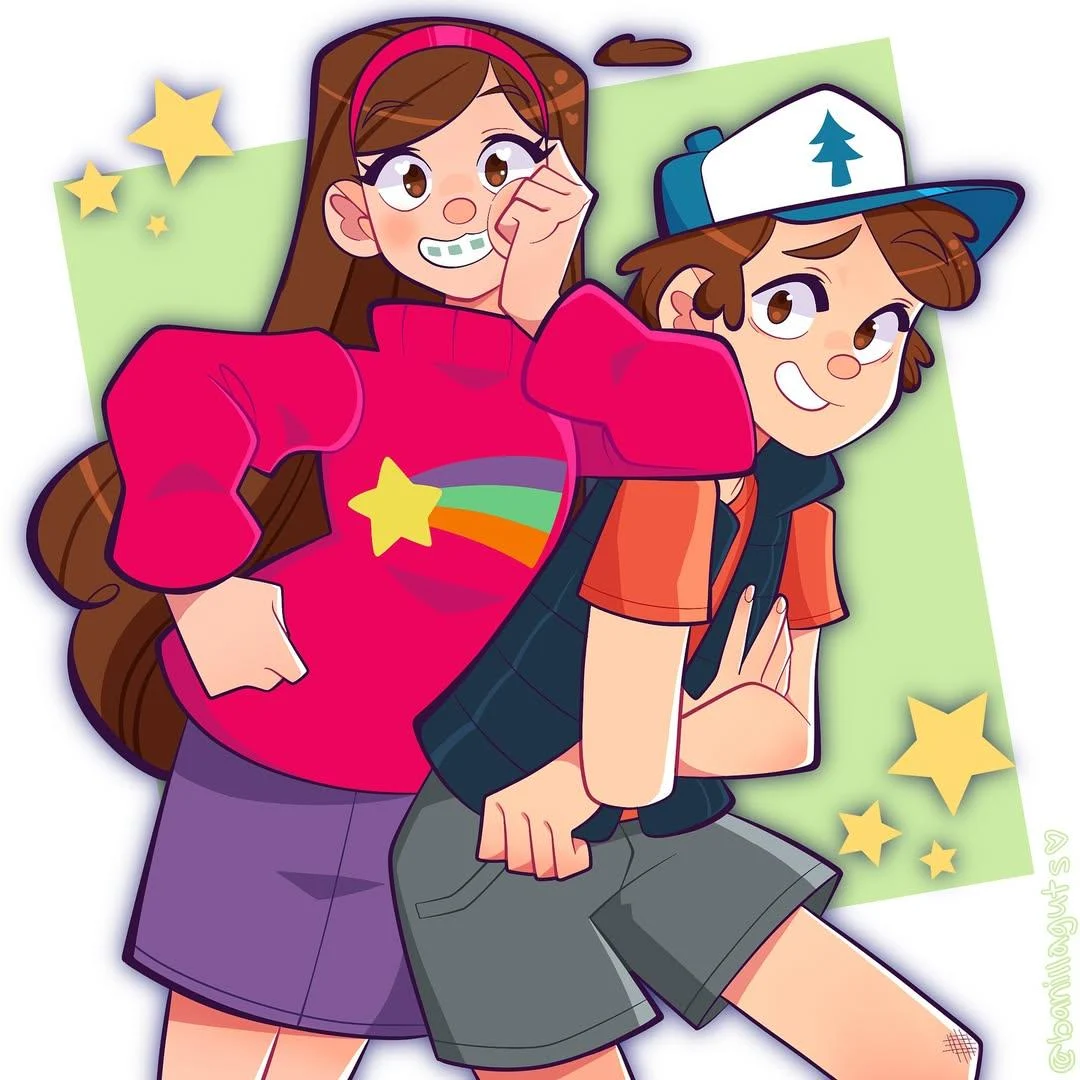 The Pines twins art by @banillaguts on Instagram | Scrolller