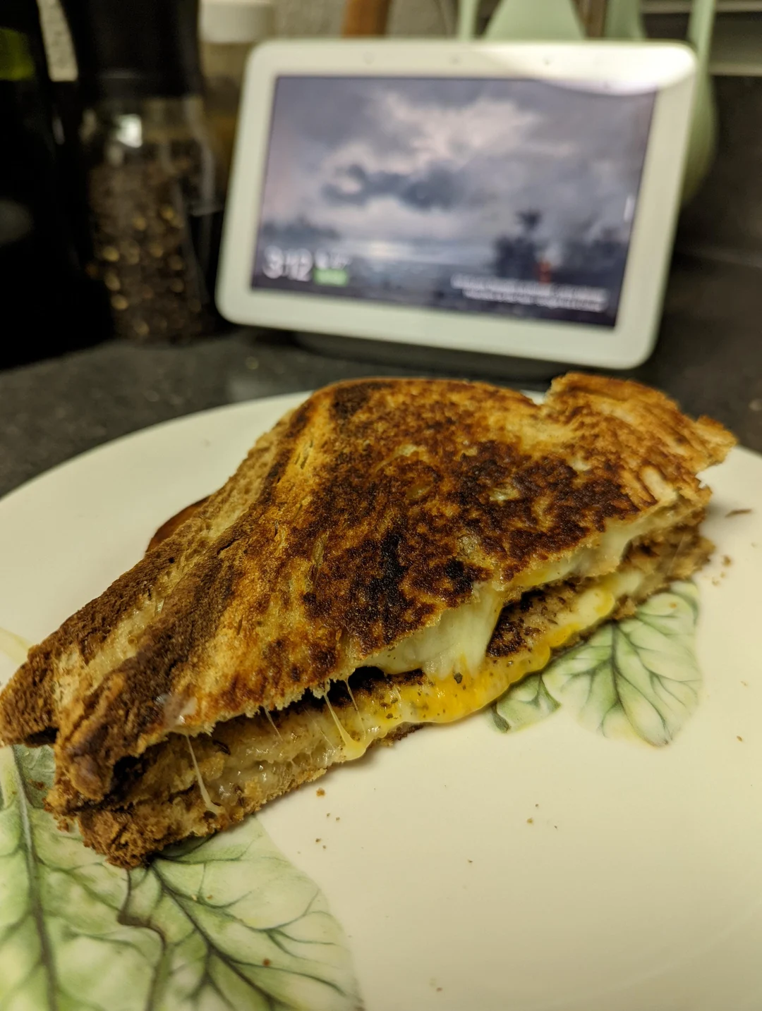 Pepperjack and sharp cheddar center on marble rye. Late night snack lol | Scrolller