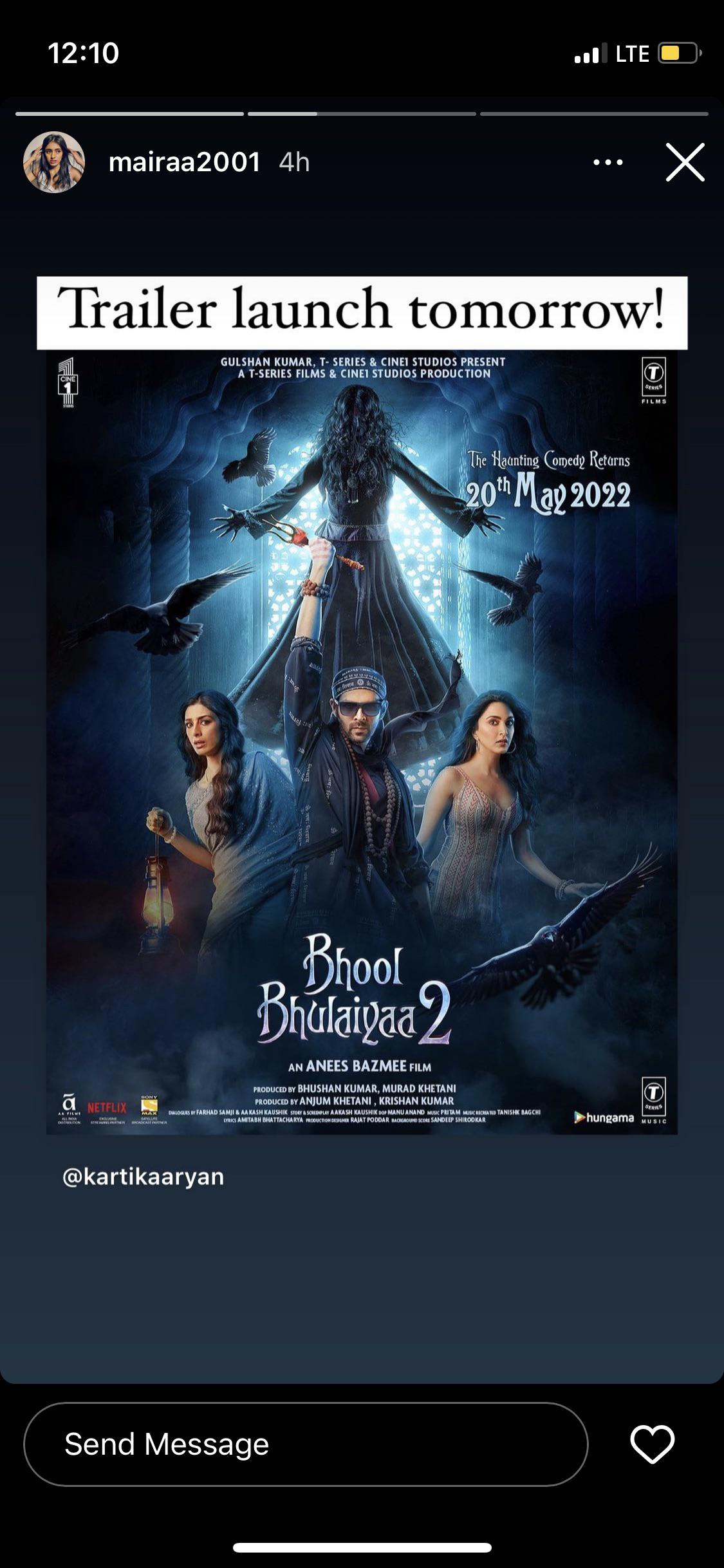 Bhool Bhulaiyaa 2 Trailer Launch Tomorrow | Scrolller