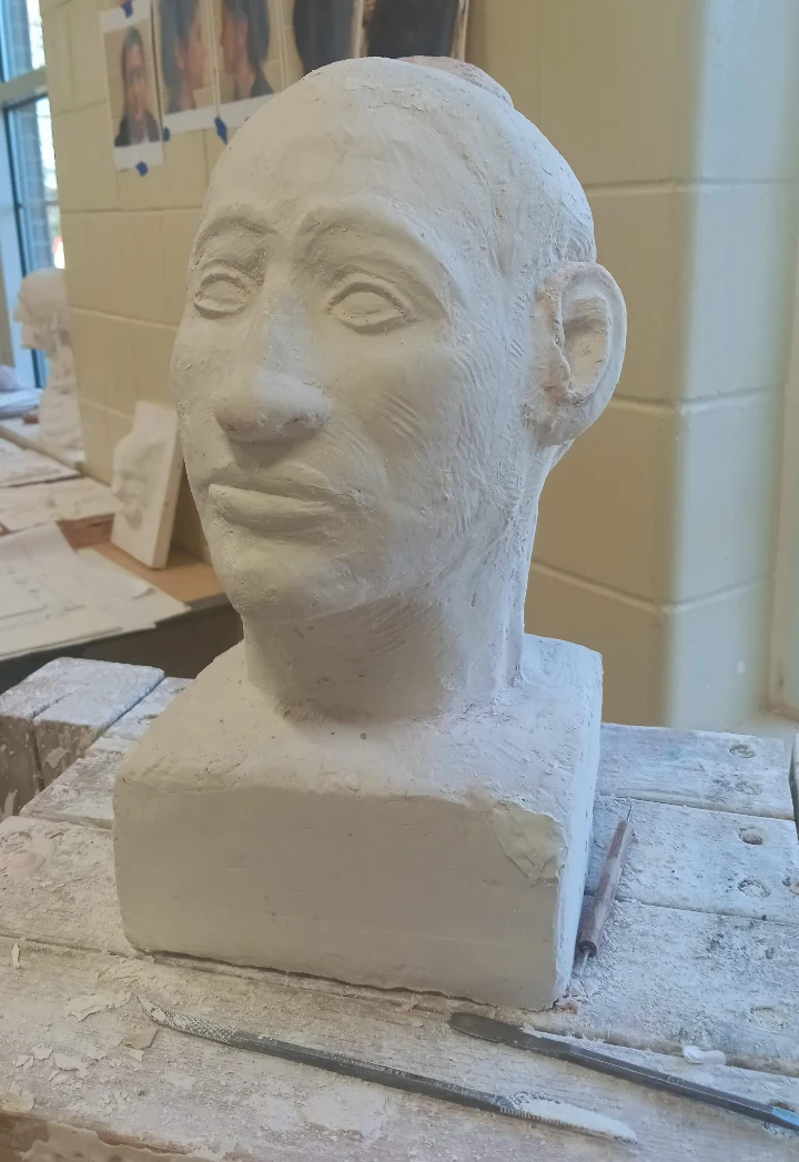 Portait Sculpture, me, plaster, 2021 | Scrolller