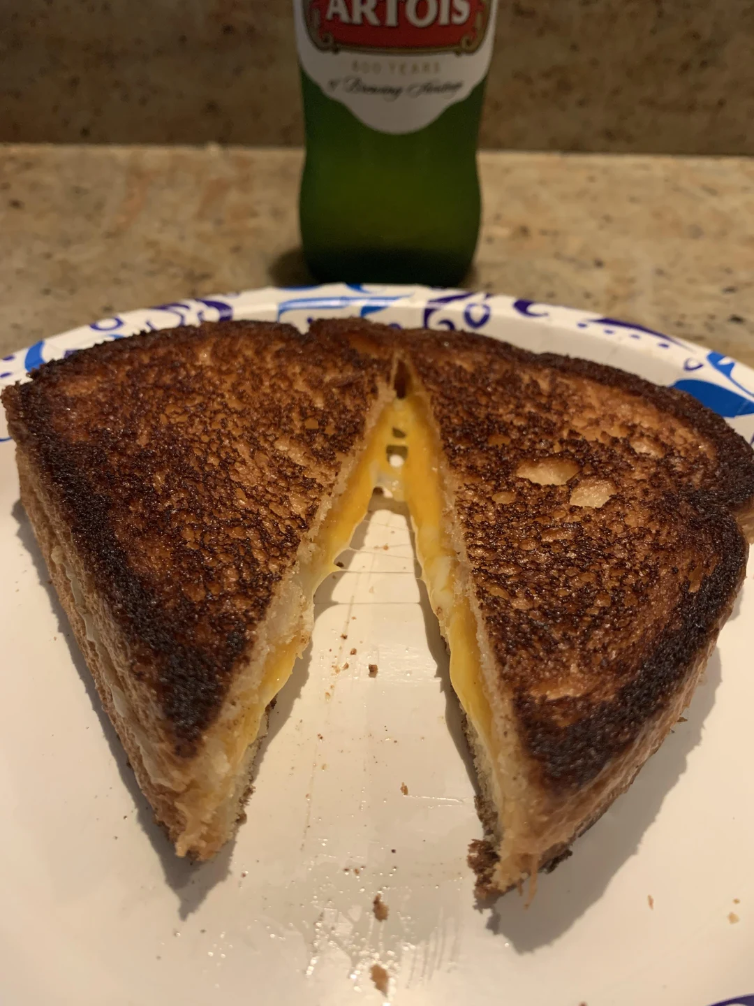 Few more seconds it would have been burnt. White american and cheddar cheese. | Scrolller