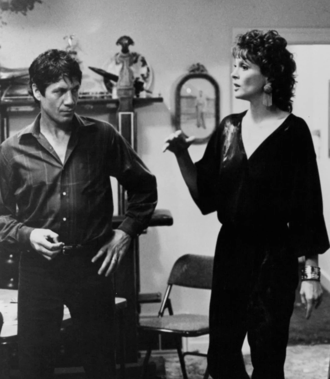 Fred Ward and Leigh Taylor-Young on the set of Secret Admirer [1985] | Scrolller