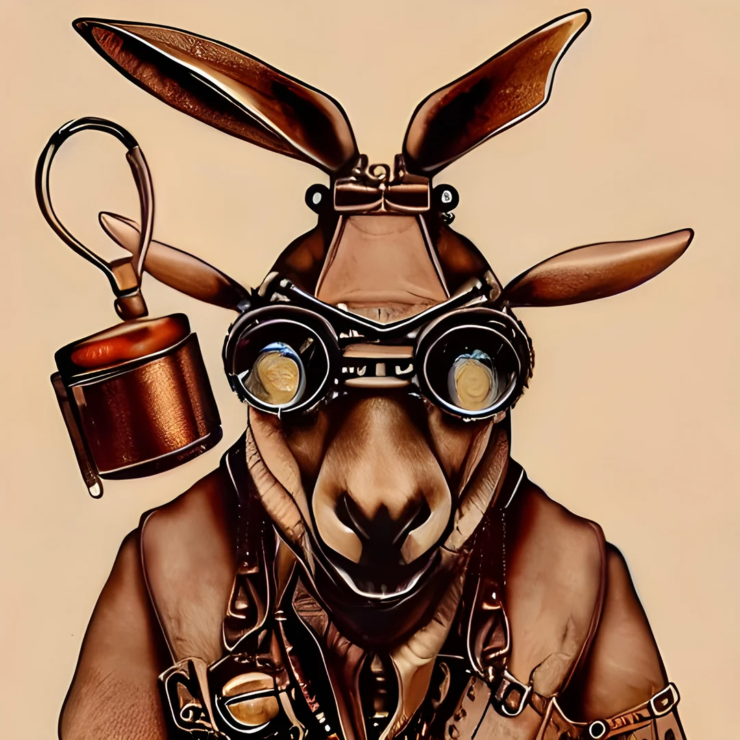 Steampunk Kangaroo, Me, Digital, 2022 | Scrolller