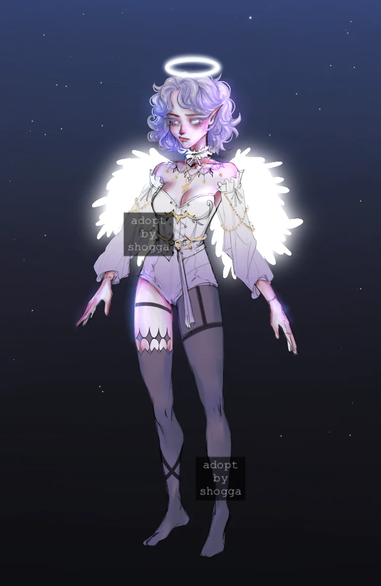 [OC][Art] Hello everyone! Here’s an artwork with my angel character I’ve created recently ...