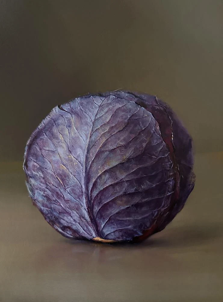 Cabbage Head, Pamela Carroll, oil on panel, 2023 | Scrolller