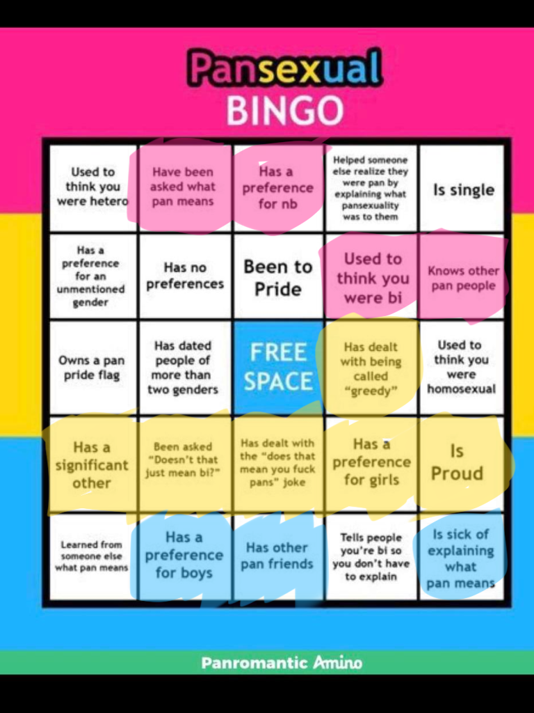 Pansexual Bingo Card | Scrolller