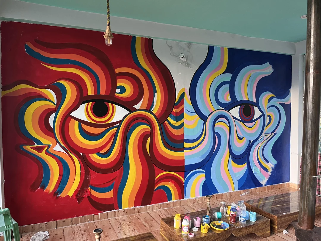 Two perspectives , me , wall mural ,2023 | Scrolller