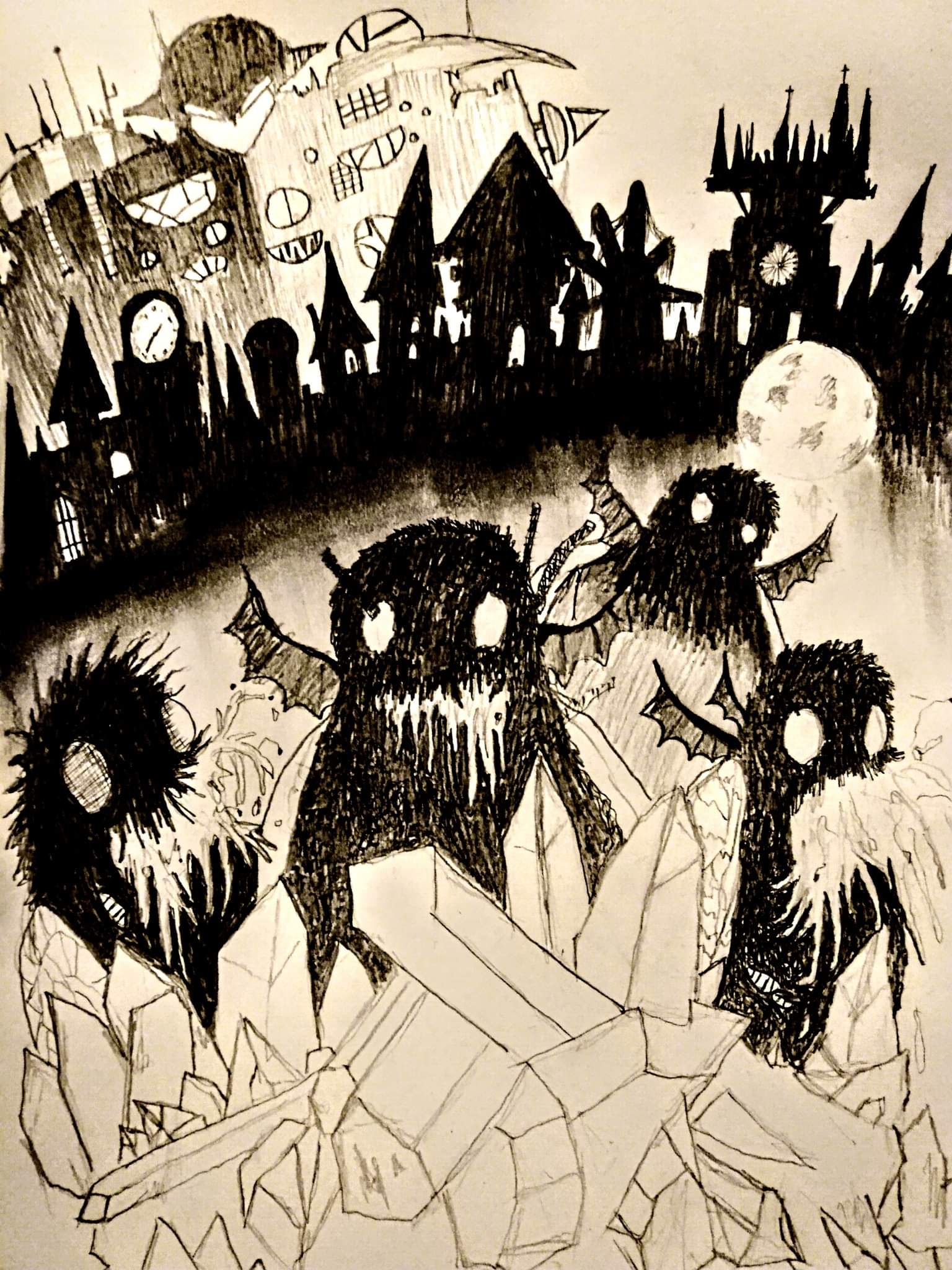 "crystals of the beacon maggots", Me, Pencil, 2022 | Scrolller