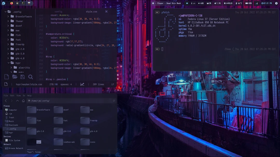 [Hyprland] Keeping it simple with Tokyo night | Scrolller