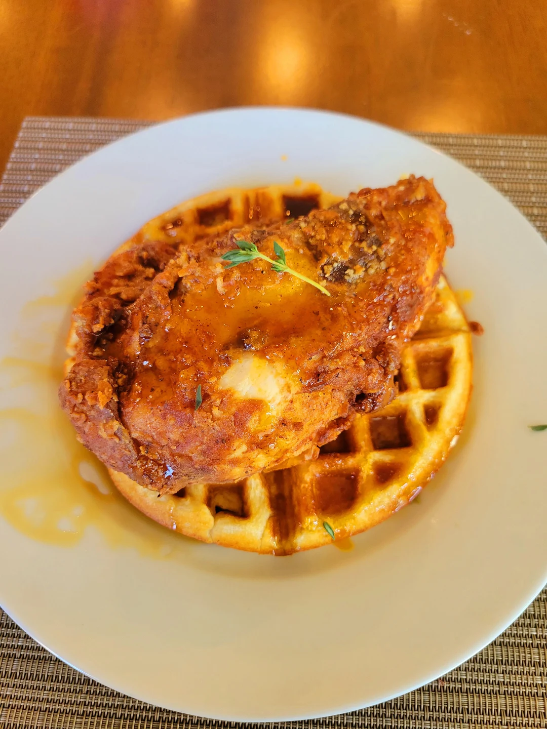 Sousvide fried chicken (and waffle), hot honey syrup | Scrolller