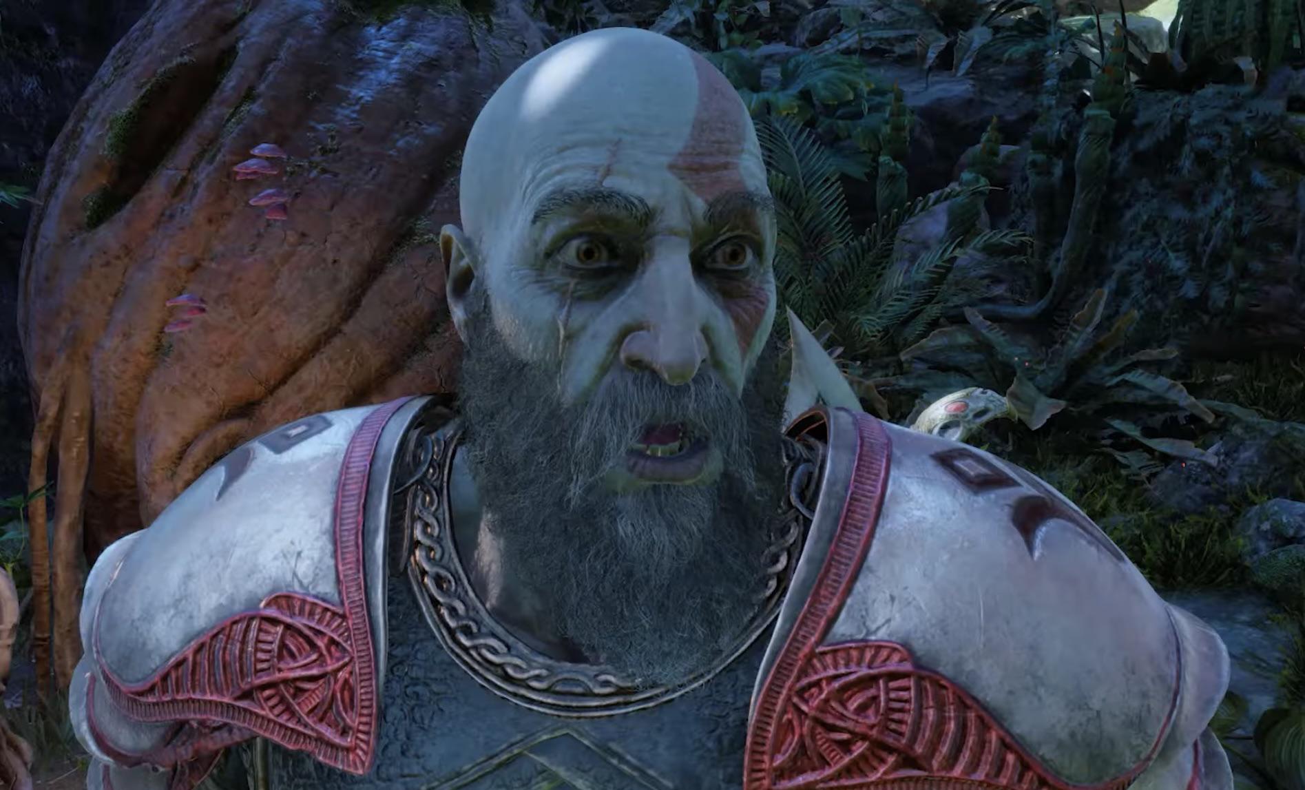 Kratos with hands behind head in shock | Scrolller