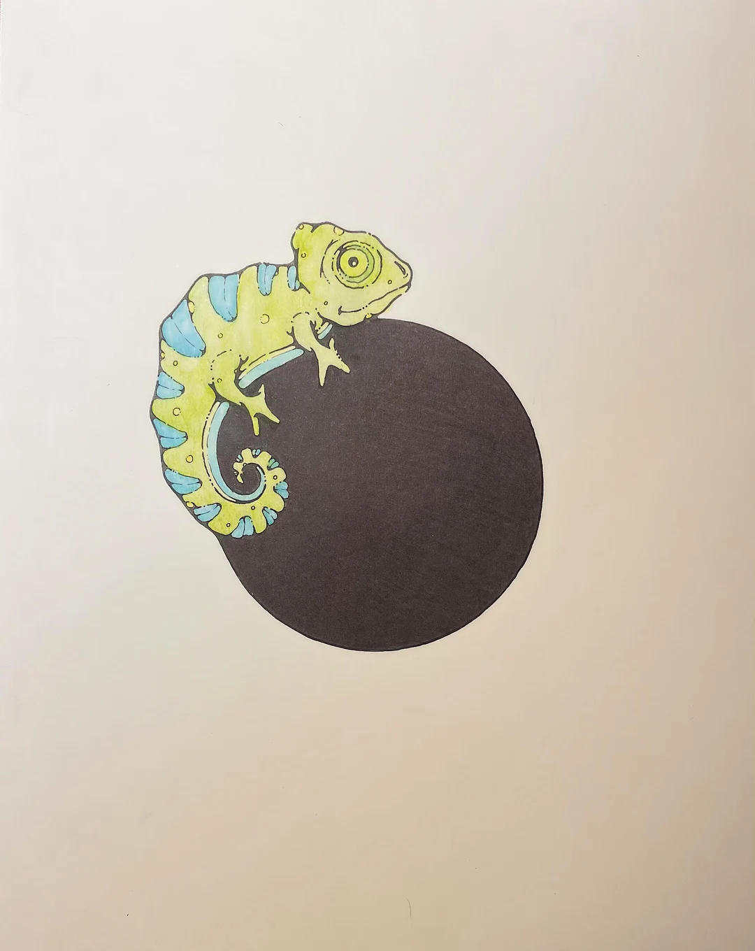 Chameleon, me, ink, 2023 | Scrolller
