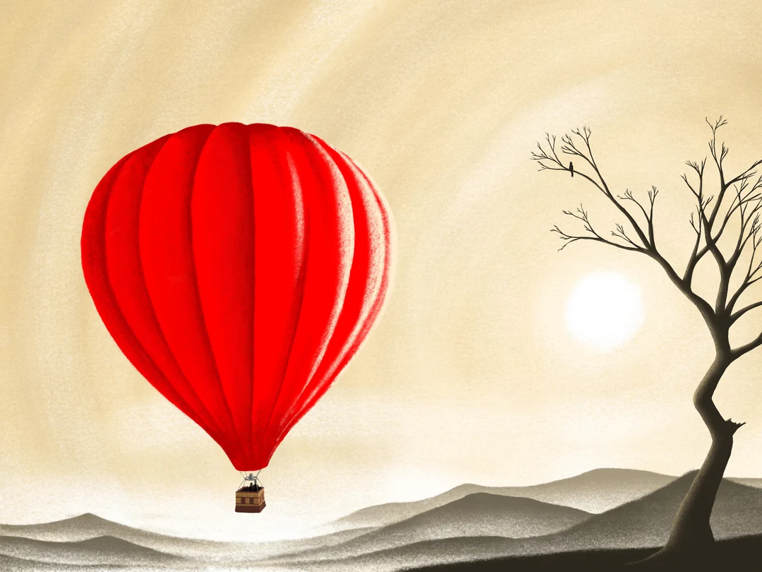 Hot air balloon, me, Procreate, 2021 | Scrolller
