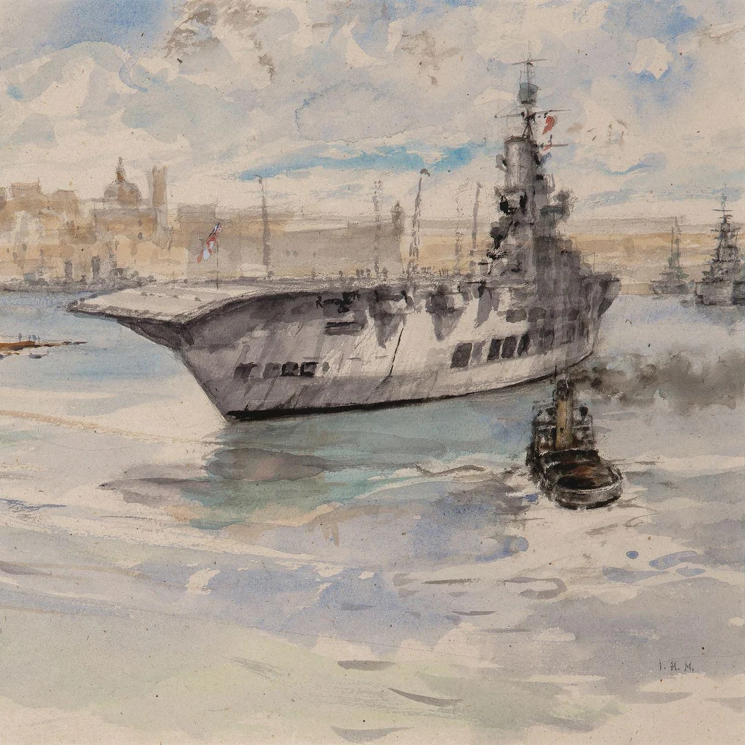 Discover more like ImaginaryWarships: HMS Ark Royal, Grand Harbour, Malta, 1938 by Ian Marshall ...