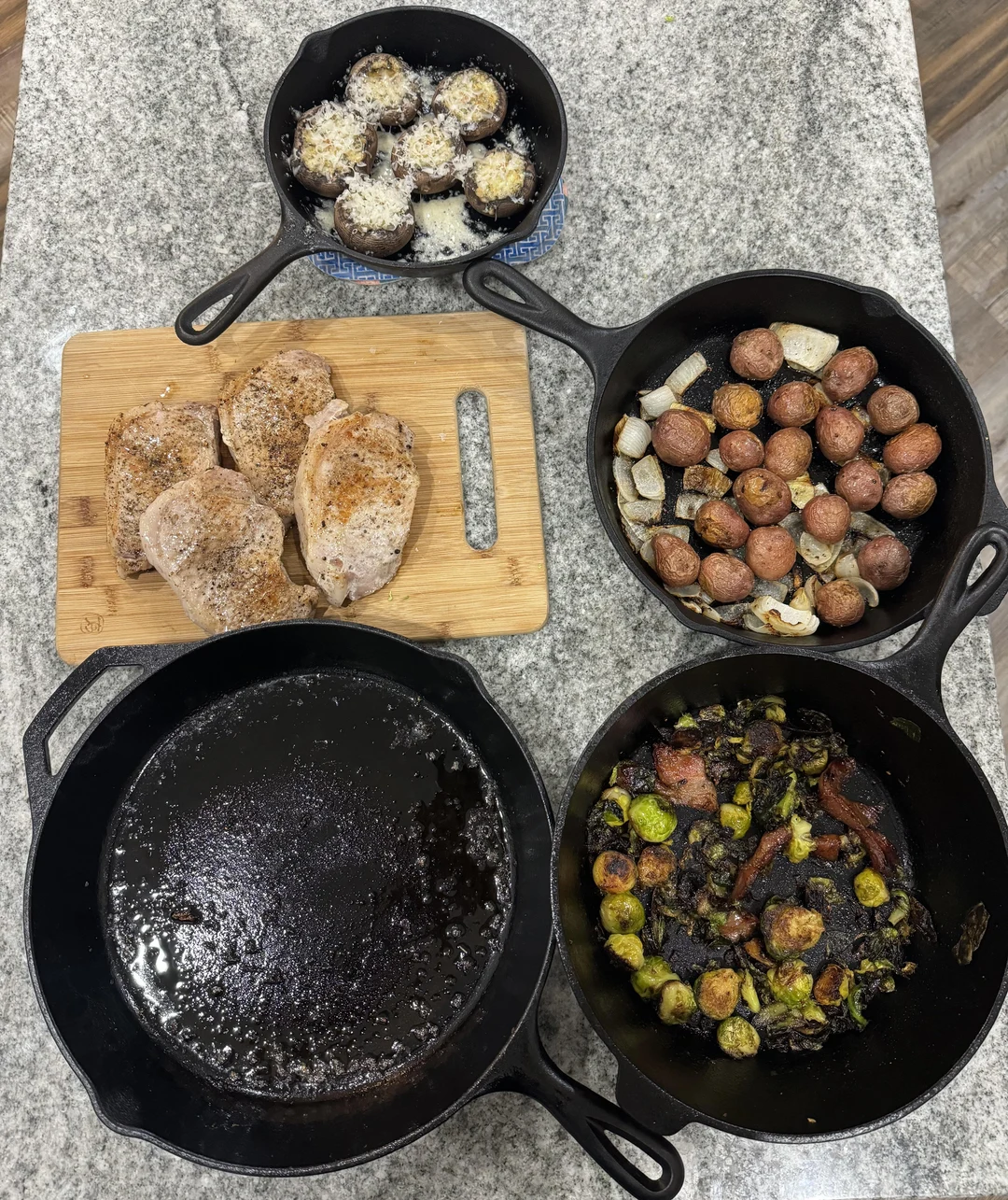 Cast Iron supper night. Should have cooked more sprouts | Scrolller