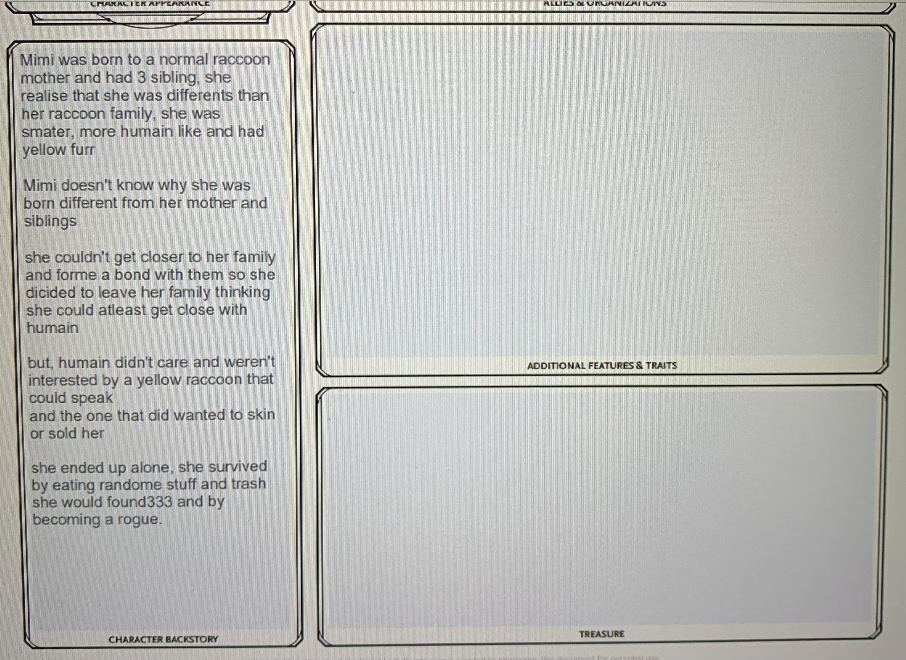 [OC] HELP WITH DOING CHARACTERS SHEET ! | Scrolller